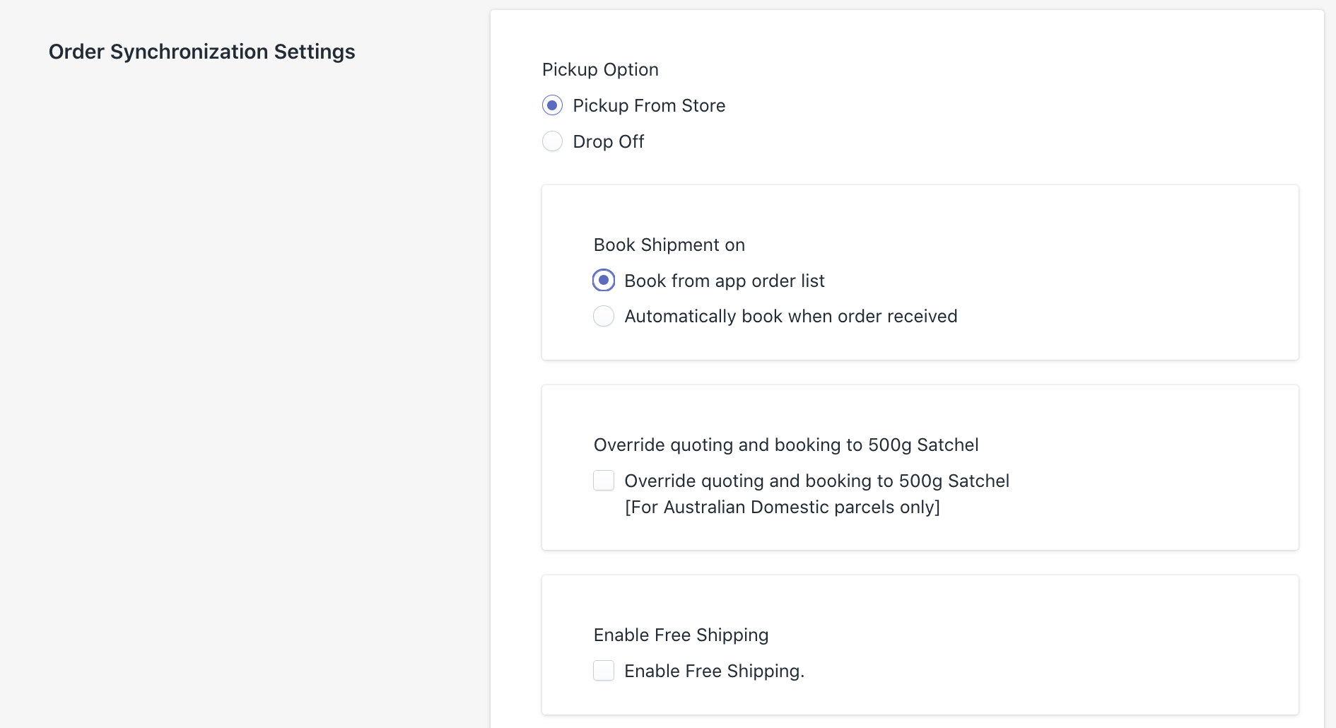 What is "Book shipment on" in shopify sendle app