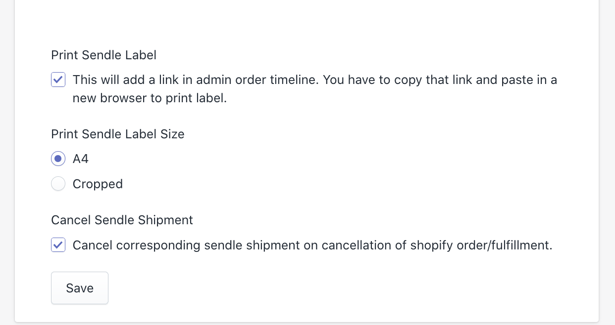 How to print label in shopify sendle app