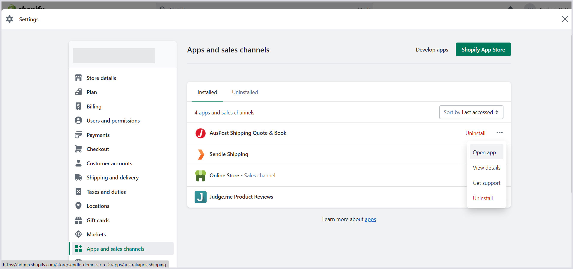 Installation Instruction of AusPost Shopify App