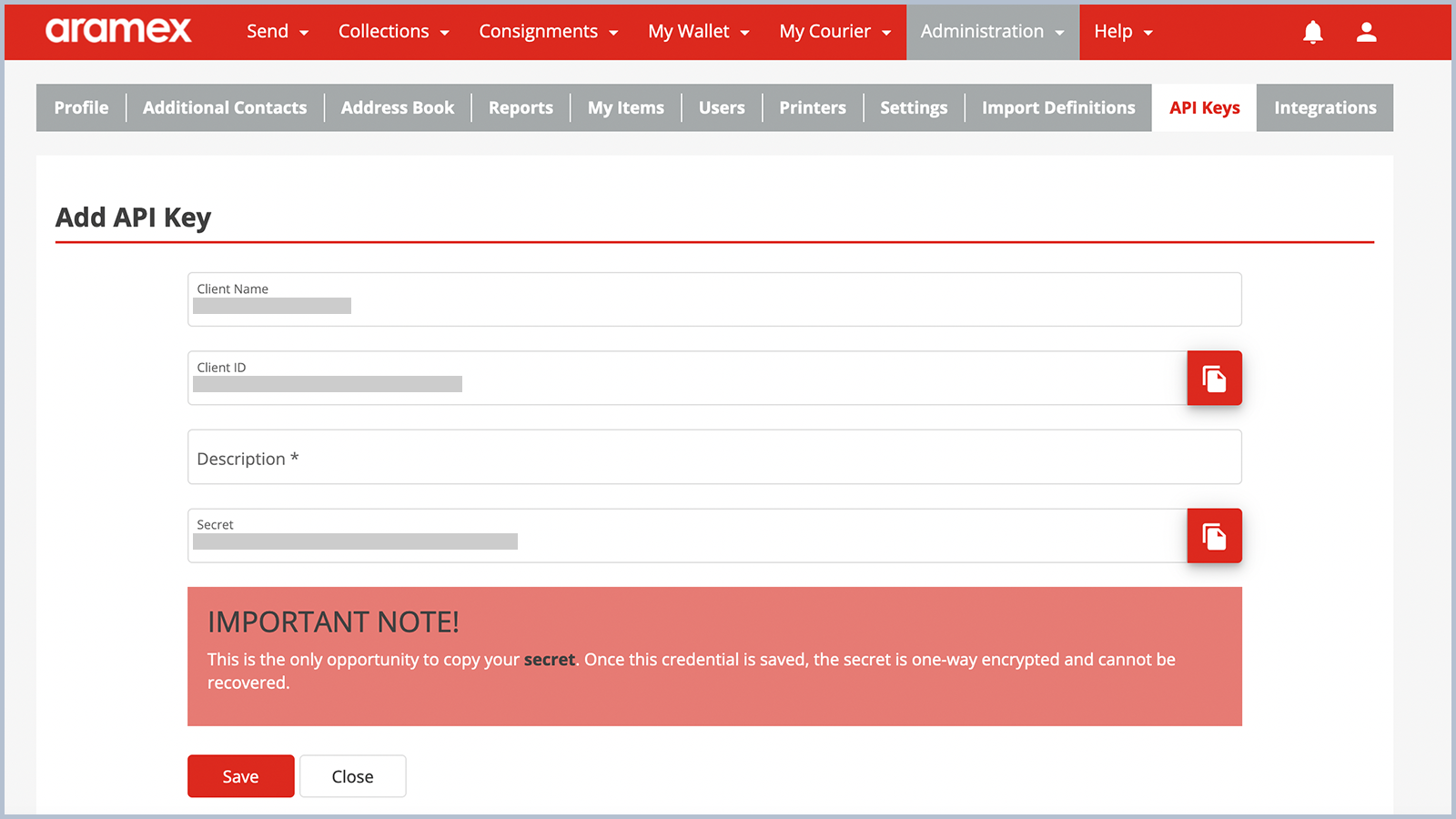 Aramex Installation Instruction